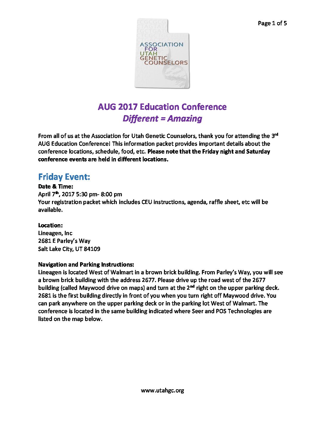 2017-education-conference-welcome-packet - Association for Utah Genetic ...